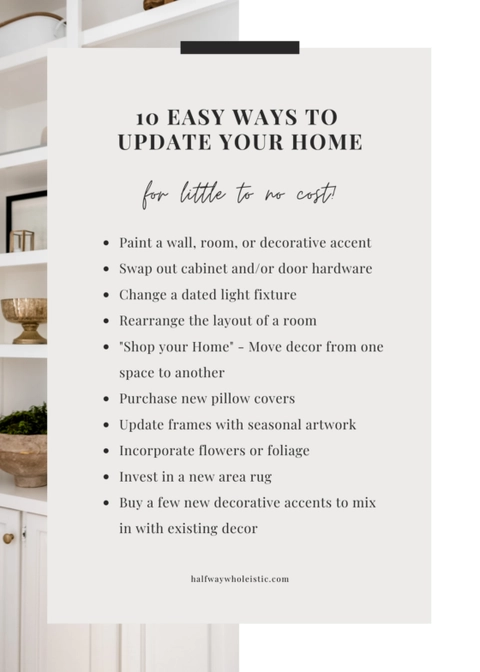 10 Easy Ways to Update Your Home – Halfway Wholeistic